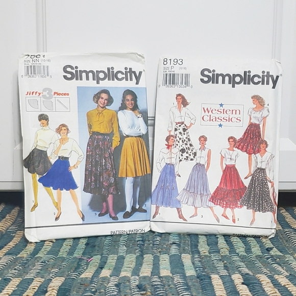 Simplicity | Other | Vintage Simplicity 893 7561 Skirt Sewing Patterns ...